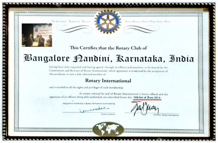 Club History - Rotary Bangalore Nandini
